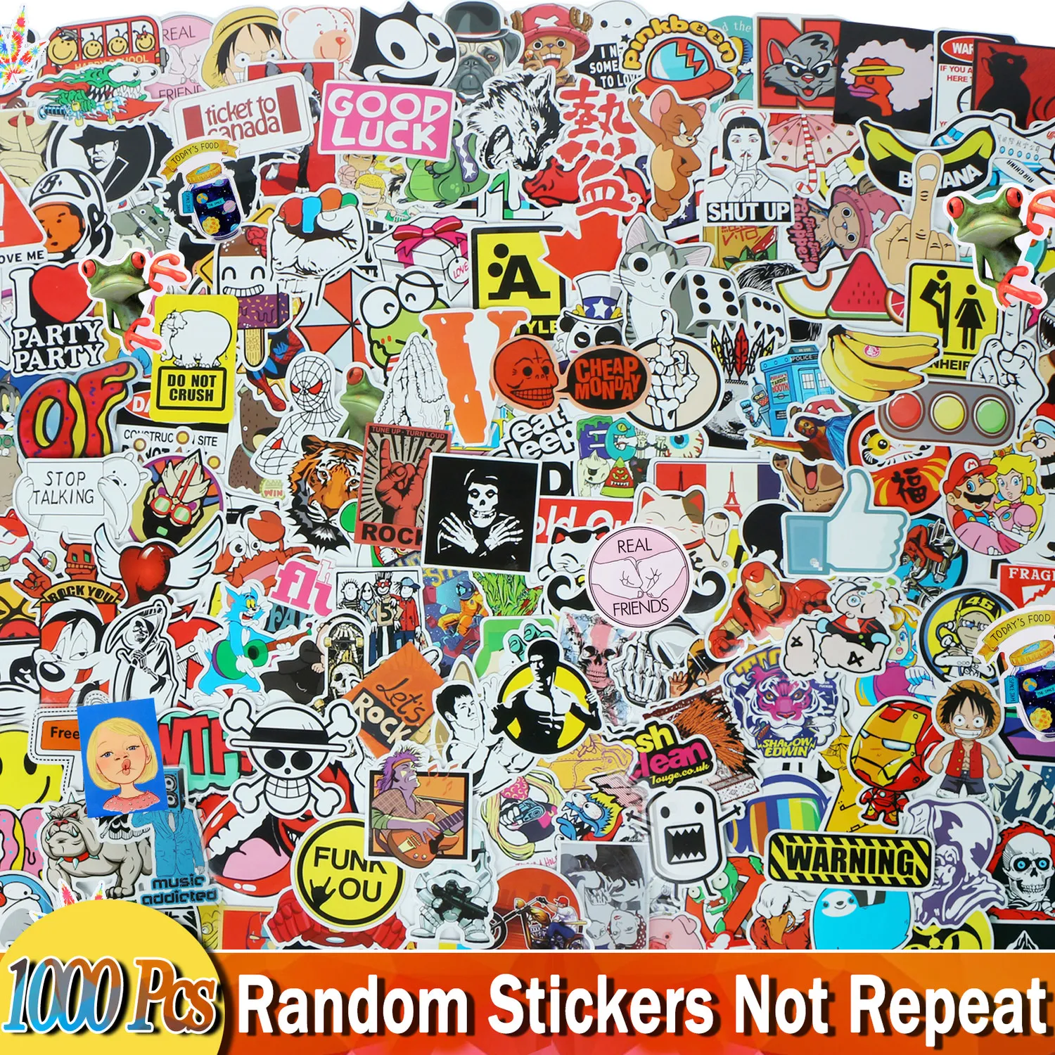 Mixed Funny Cartoon Random Stickers Kids DIY Toys For Home Decor ...
