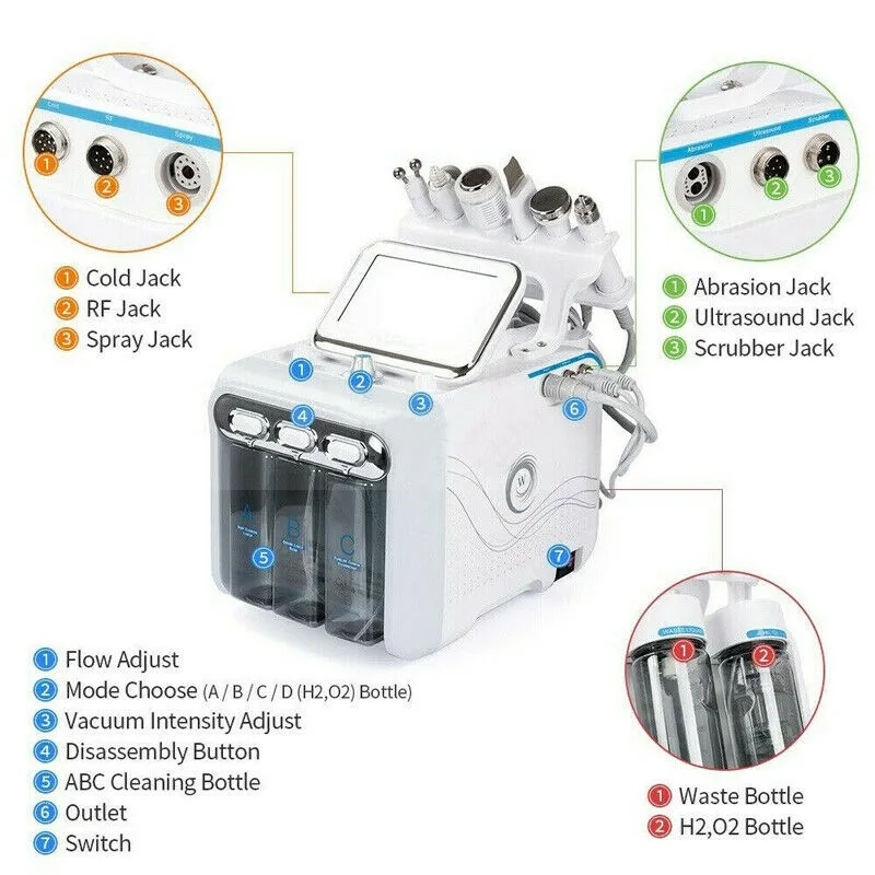Hydra Dermabrasion Machine With 6 Oxygen Jet Peel Of, Skin Scrubber ...