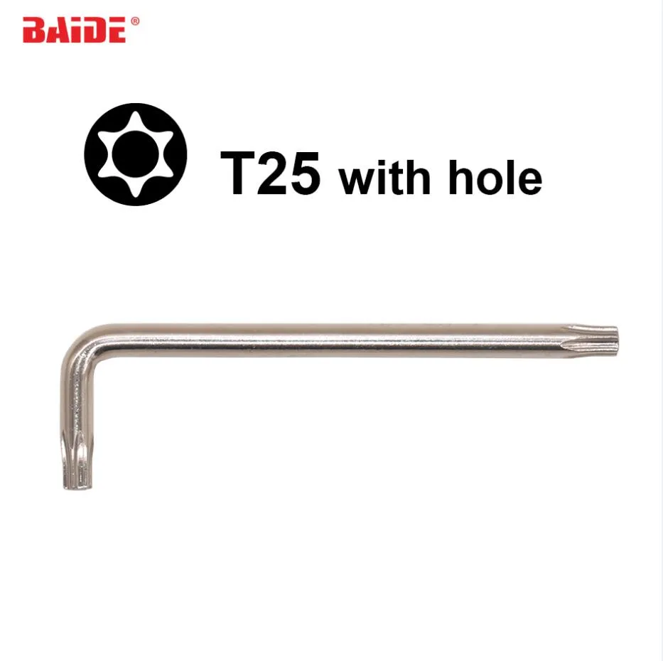 Torx Screwdriver T25 L Key With Hole, CR V Steel Safety Screwdriver Set ...
