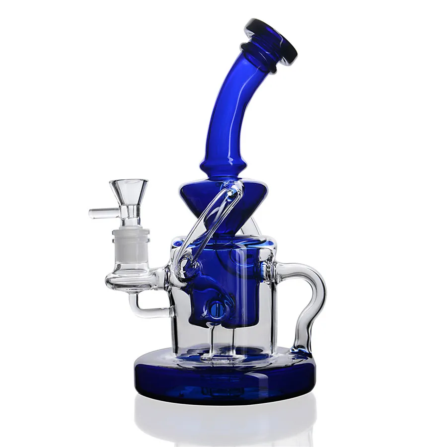 Blue Glass Bongs Bubbler Beaker Bong Honeycomb Bong Jet Perc Wax Dab ...