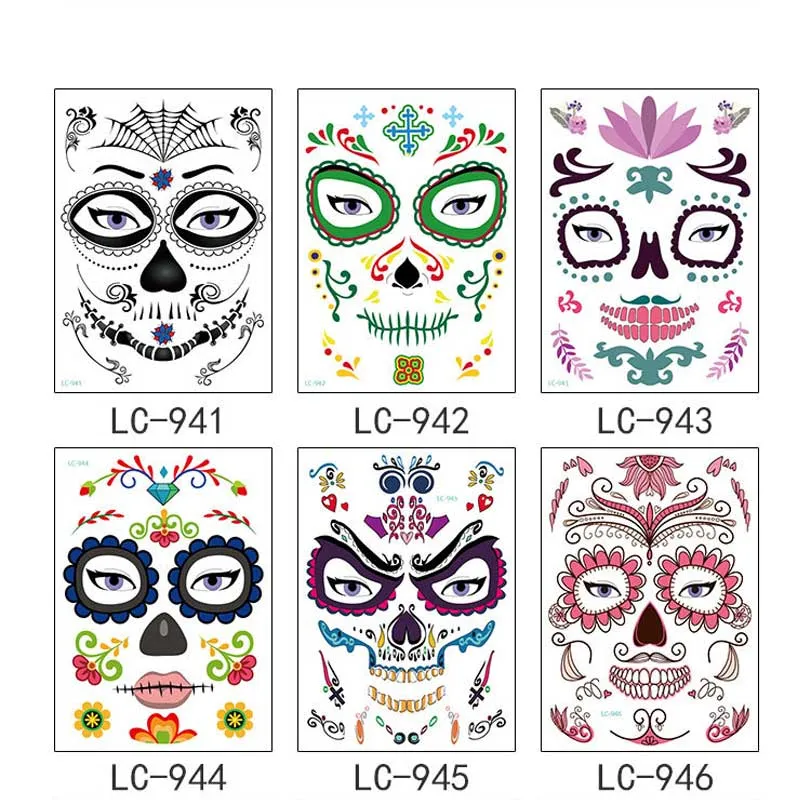 Halloween Face Stickers Waterproof, Reusable, Stage Props, Art Makeup ...