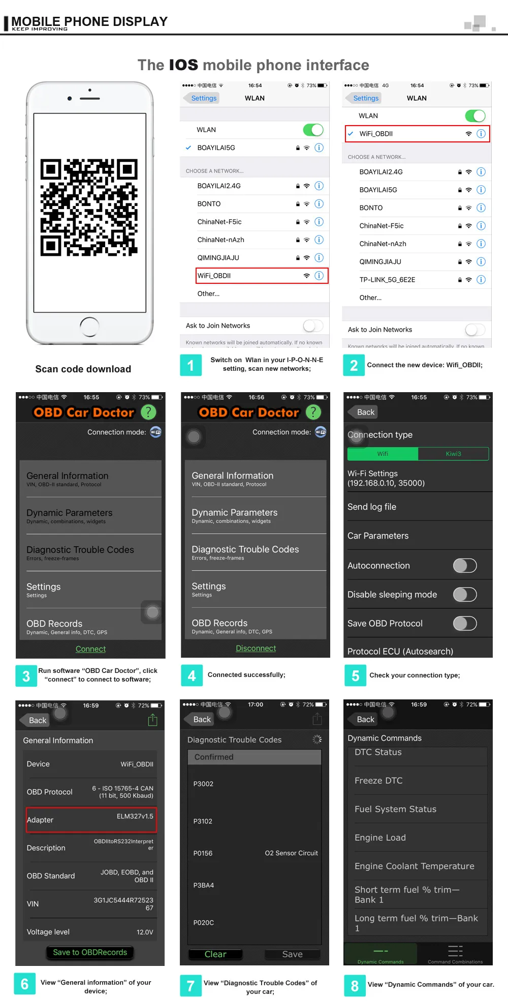 ELM327 V1.5 WIFI Support IOS Android Elm 327 V1.5 Car Diagnostic Tool ELM 327 WI FI 16pin Obd ...