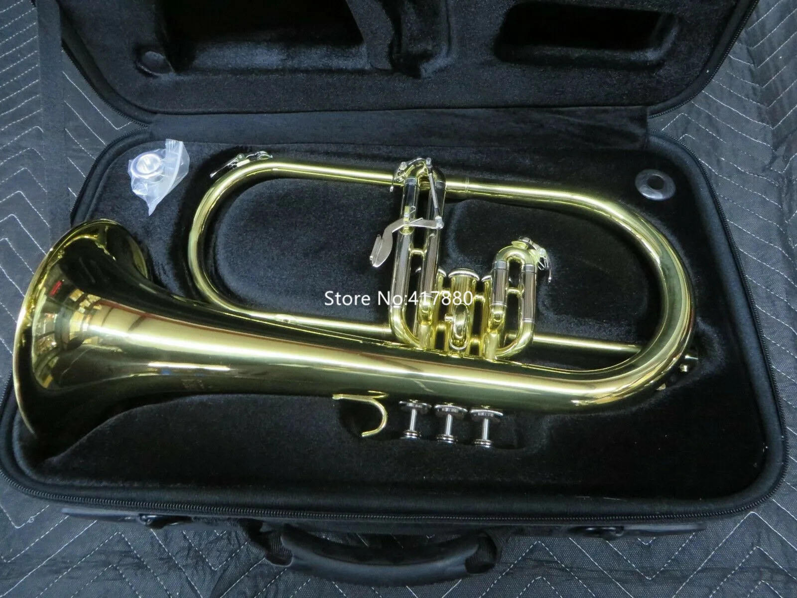New Bb Flugelhorn - Professional Lacquered Yellow Brass Instrument with ...