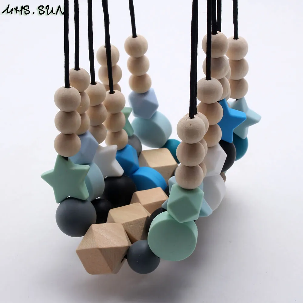 DHgate.com:Silicone Wooden Beads Necklace Baby Silicone Teething ...