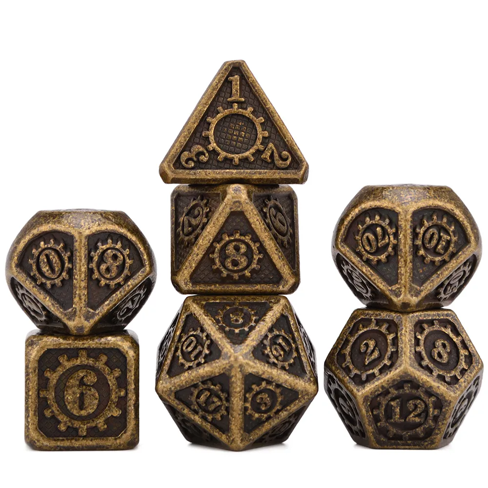 Set Of Markforged Metal X Mechanical Dice With Drawstring Pouch For DnD ...