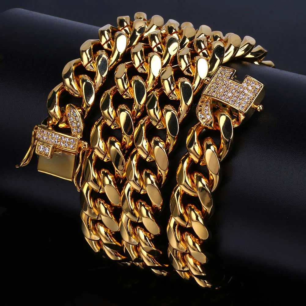 Copper Mens Cuban Link Chain Choker Necklace Iced Out Real White Gold ...