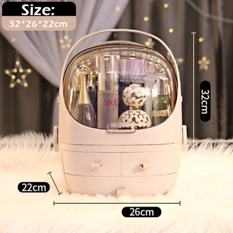 Plastic Makeup Storage Box Portable Cosmetic Organizer Large Make Up ...