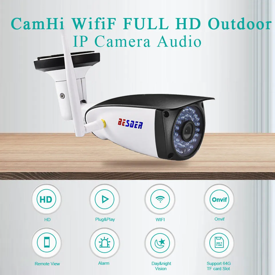 1080P 2MP Wifi IP Camera Wireless Surveillance CCTV Outdoor with ...