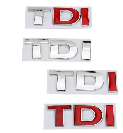 Reflective 3D Red Metal Decals For VW Golf JETTA PASSAT MK4 MK5 MK6 TDI ...