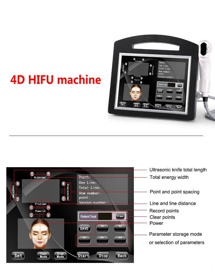 Professional 3D 4D HIFU Machine 20000 High Intensity Focused Ultrasound FaceLift Anti Wrinkle ...