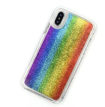 Rainbow Gradient Rainbow Mobile Cover With Glittering Bling For IPhone ...