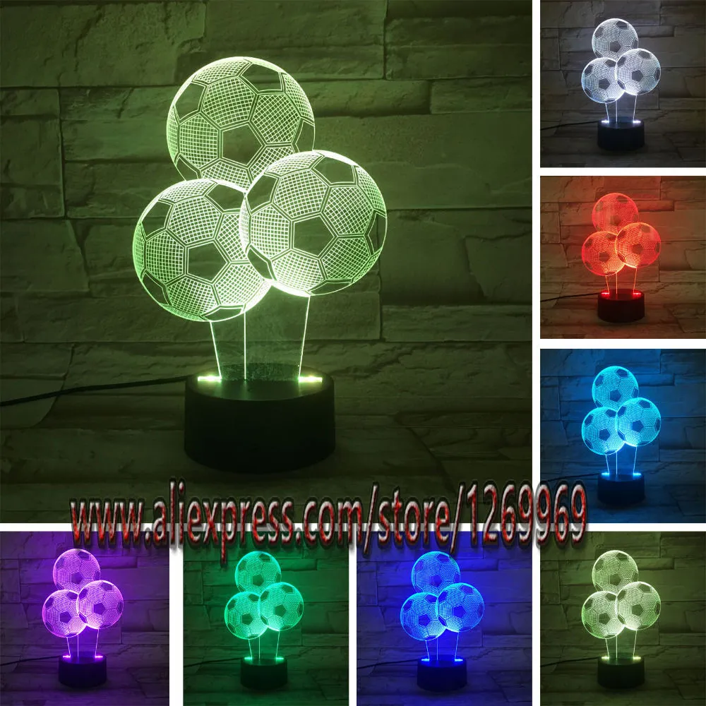 Childrens Bedside Light 3D LED Desk Lamp: Football... From Akgxt, $19 ...