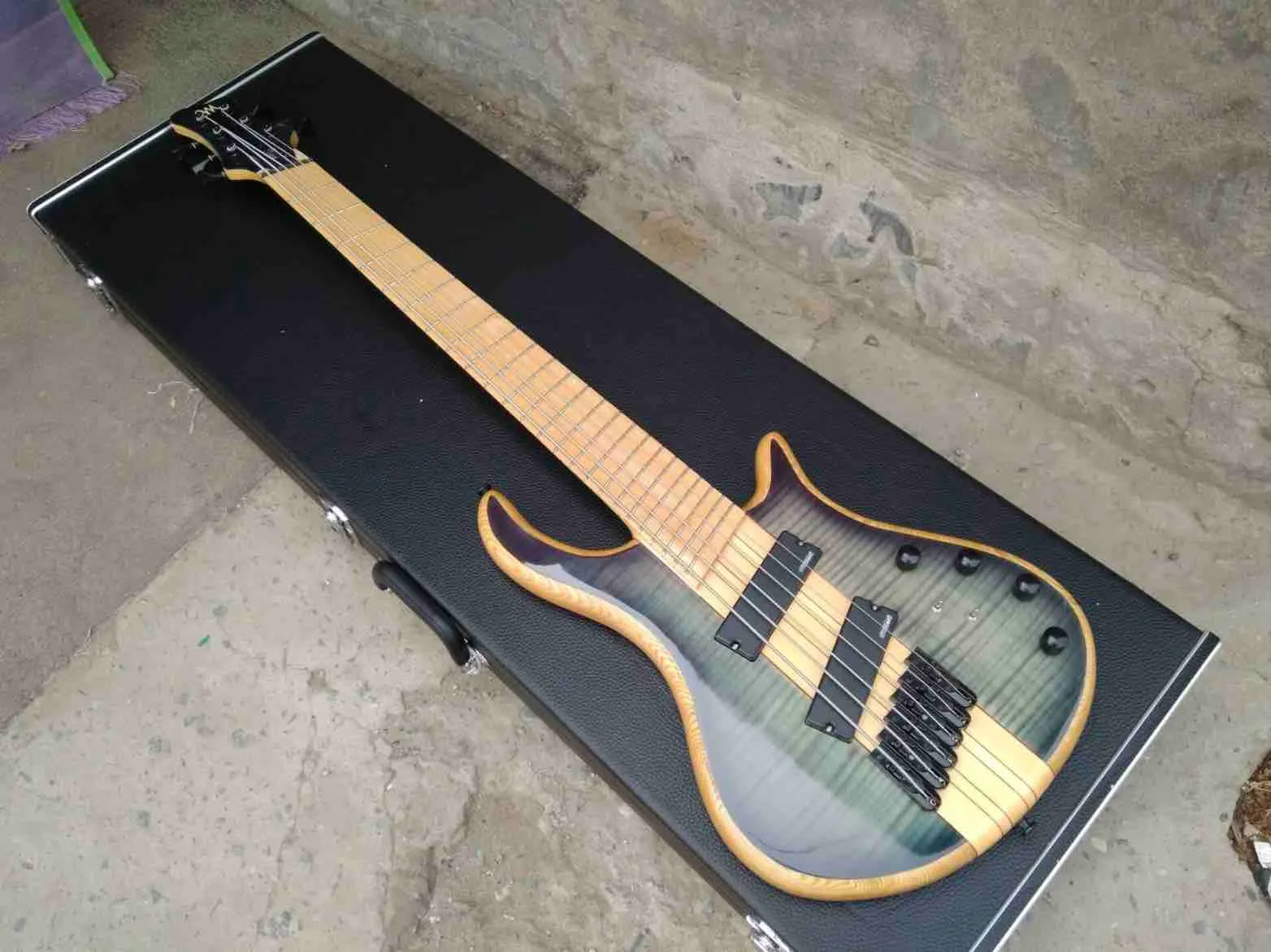 5 String Multi Scale Electric Bass Guitar Custom Fanned Fret Design ...