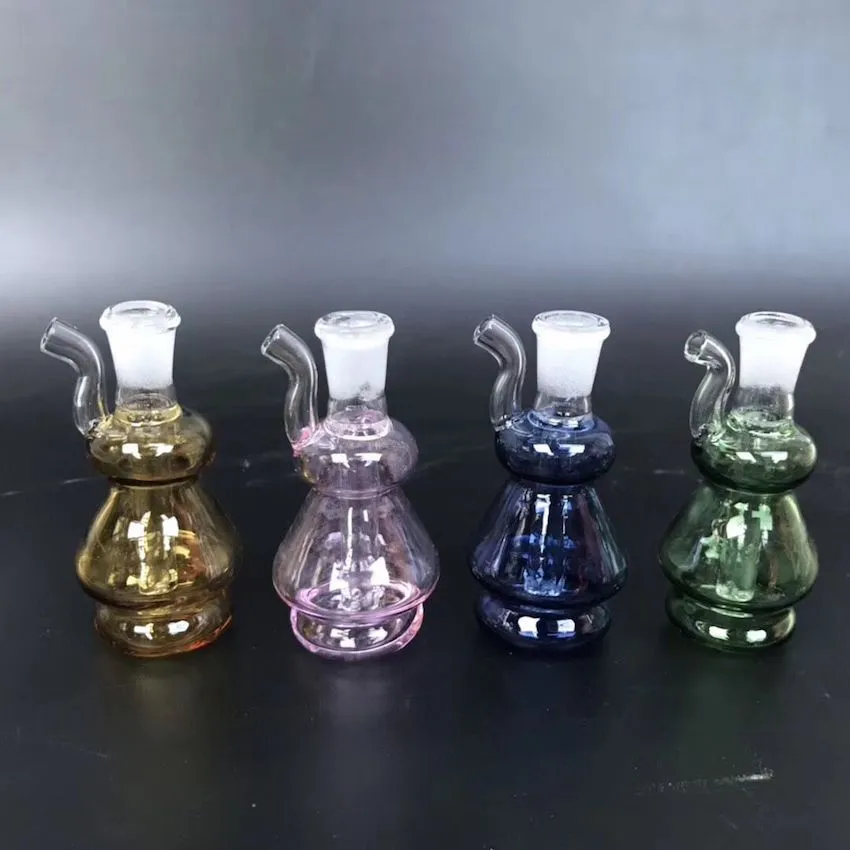 Mini Bubbler Water Pipe, Miniature Bongs: Cute Glass Gourd Recycler Oil ...