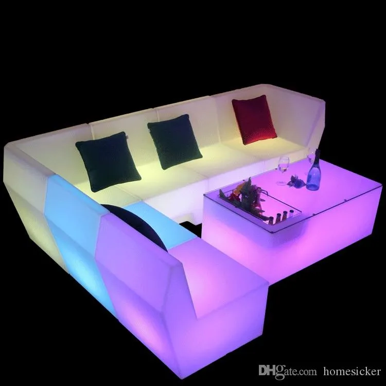 LED Light Sofa Armchair Table Modern Illuminated Couch For Bar, Club ...
