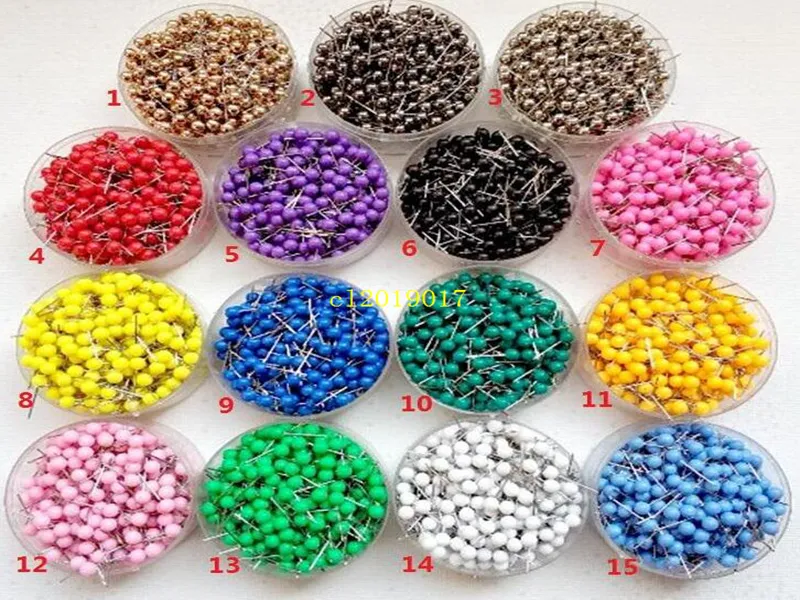 1/ 8 Inch Small Map Push Pins Map Tacks, Plastic Head With Steel Point ...