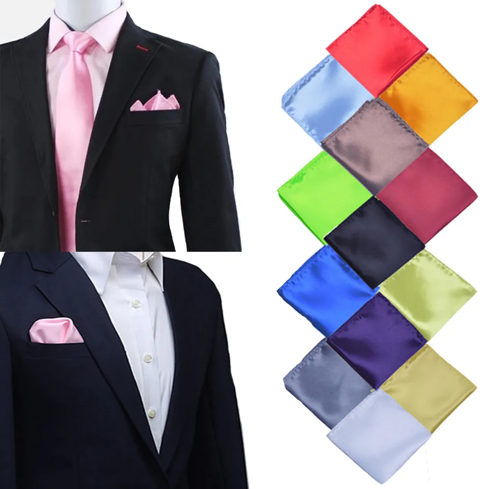 Premium Solid Color Pocket Square - Vintage Fashion Hanky for Men ...
