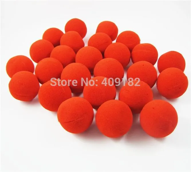 Red Foam Clown Nose - Comic Party Dress-Up, Magic Sponge Balls Included ...