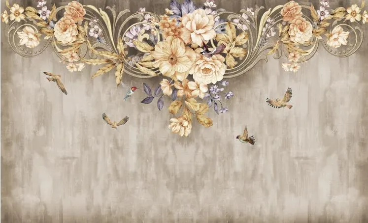 Custom Photo Silk Wallpaper 3D Stereoscopic Plant Leaves for Bedroom ...