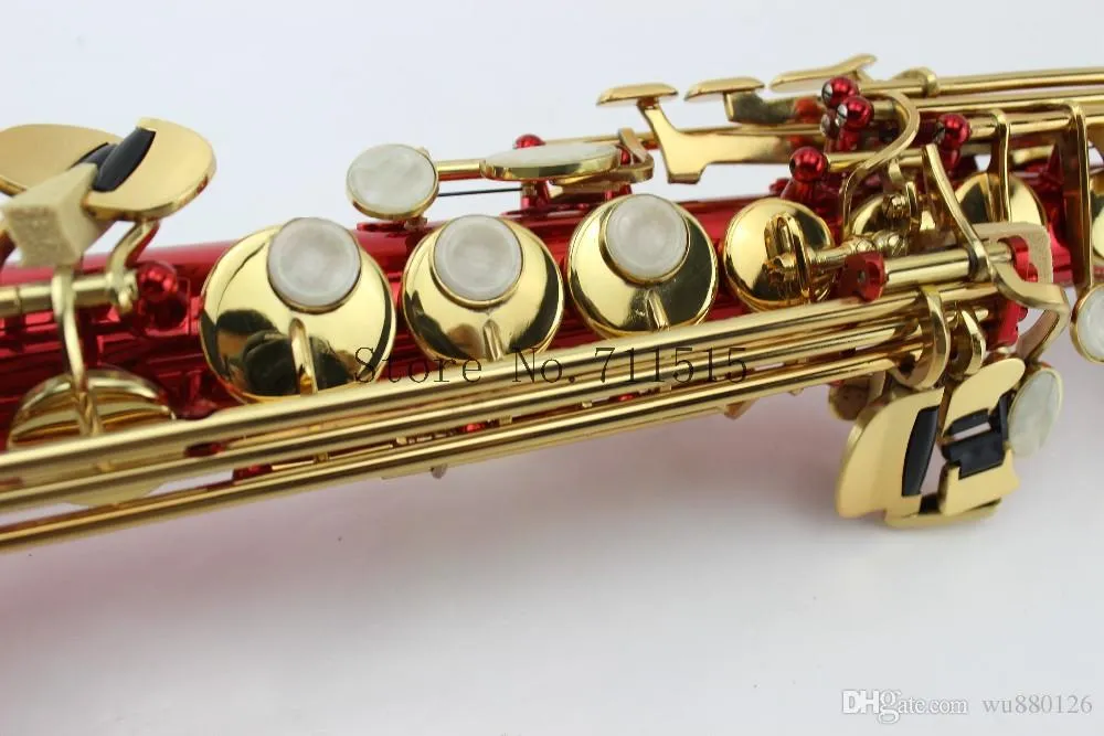 SUZUKI Red Copper Plated Soprano Straight Pipe Saxophone Gold Lacquer ...