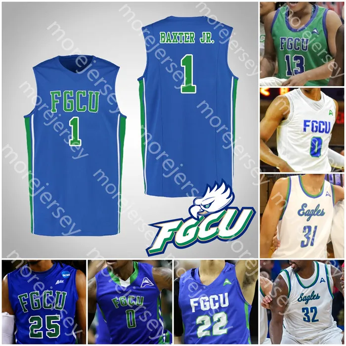 Custom Florida Gulf Coast FGCU Eagles Basketball Jersey NCAA College ...
