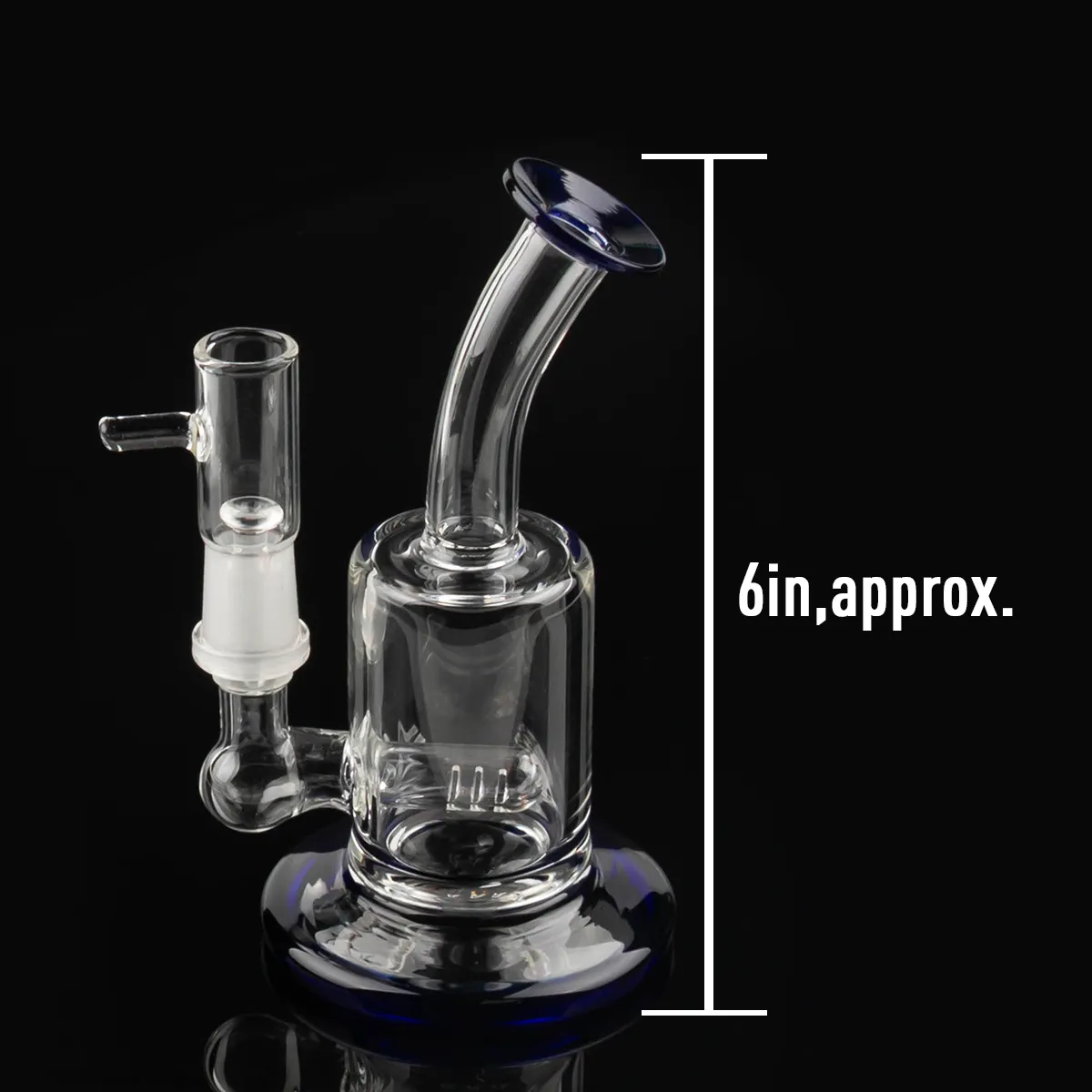 Hookahs 6 Pulgadas Mini Glass Water Pipe Bong 14mm Male Thick Clear Dab ...