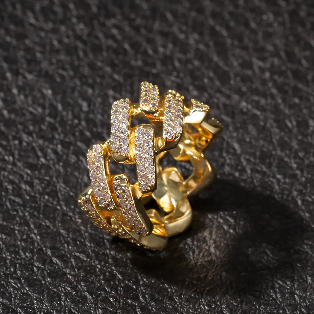 Ice Out Cubic Zircon Ring For Men: Silver & Gold Tone Hip Hop Style ...