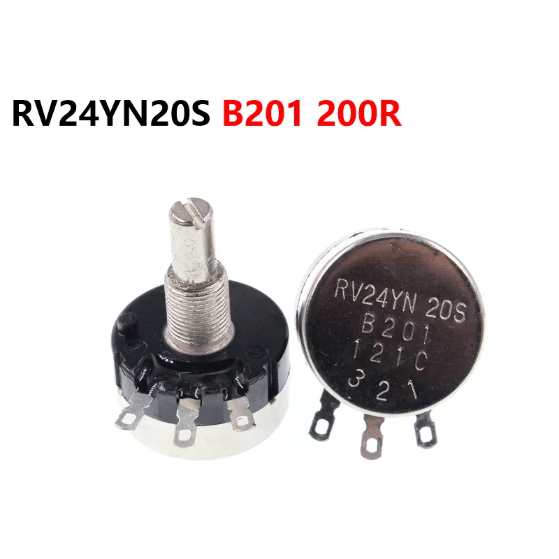 RV24YN20S B201 200 Ohm Single Turn Carbon Film Potentiometer Adjustable ...