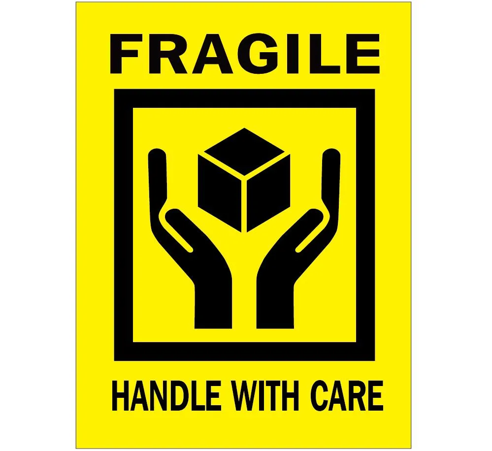 200 Piezas 6x8 Cm MANGO FRÁGIL CON CUIDADO Etiqueta Autoadhesiva De ...