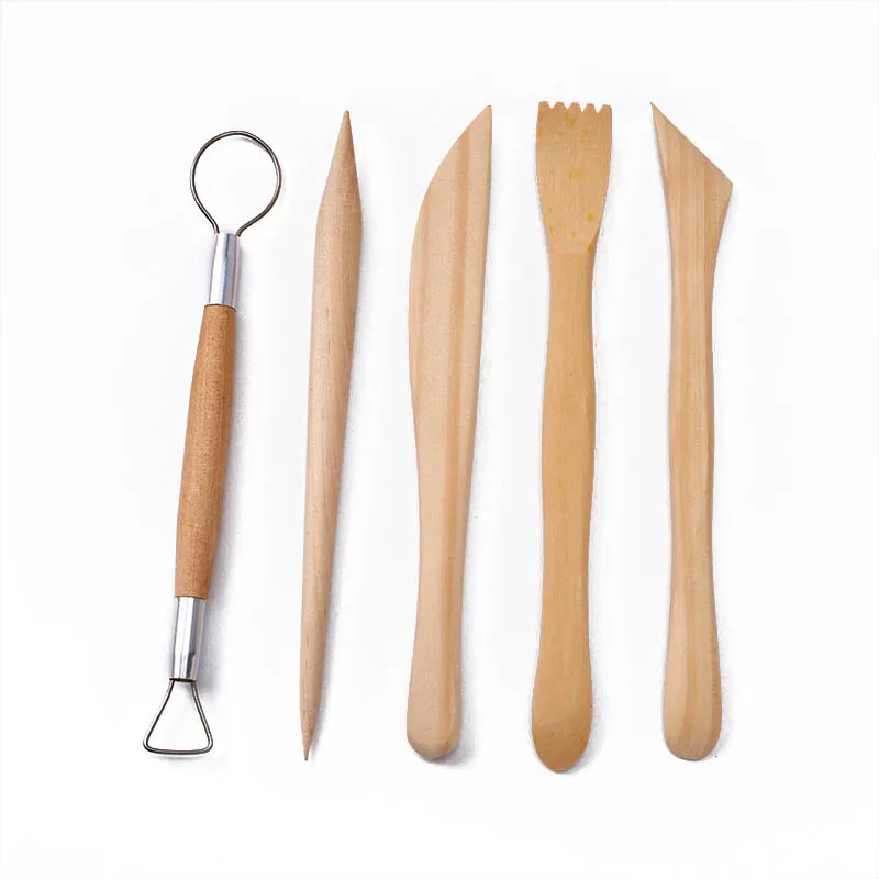 Ceramic Carving Tools 6 Inch Wooden Modeling Set Double Sided Clay ...