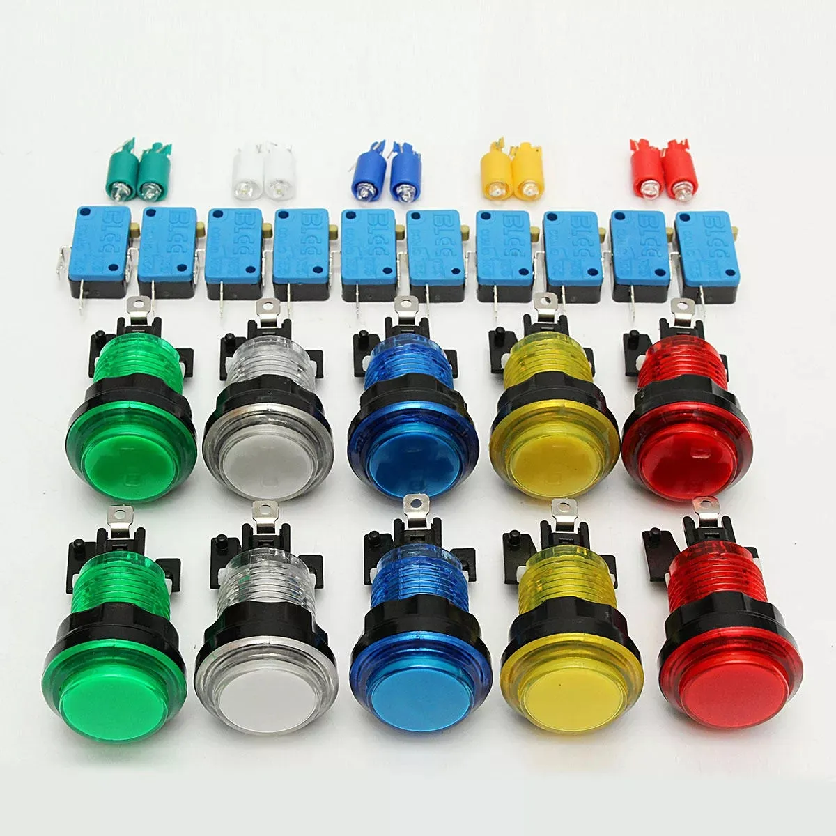 Arcade LED Push Buttons - Full Colors, Illuminated, JAMMA Compatible ...