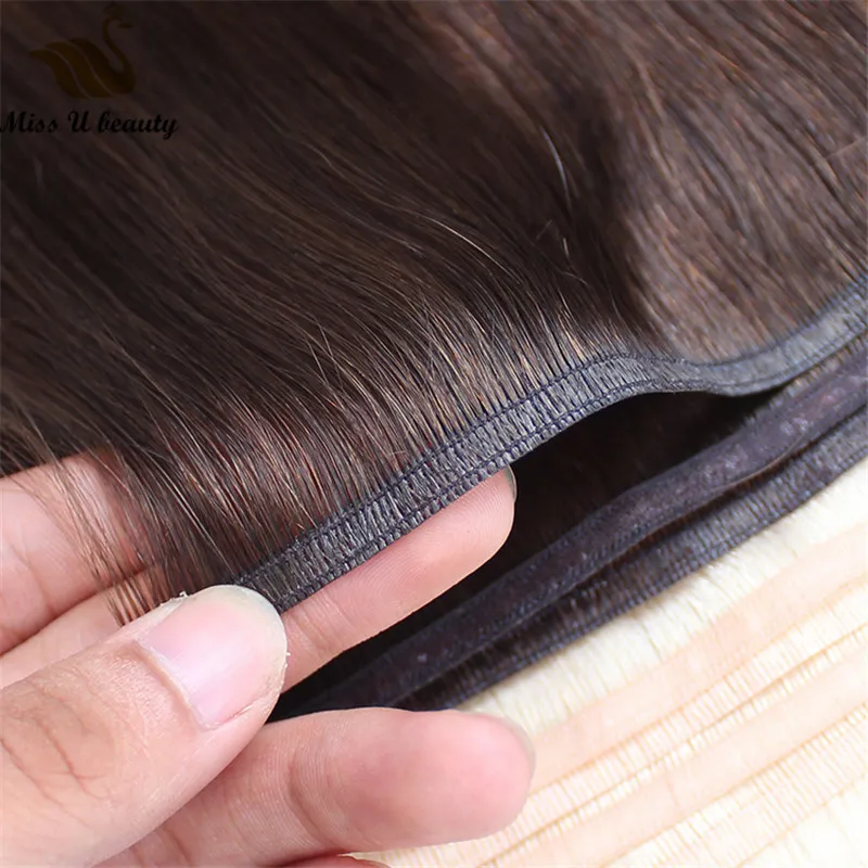 Ultra Thin Weft Hair Extensions: Soft Silk Ribbon Flat Weft, Brown ...