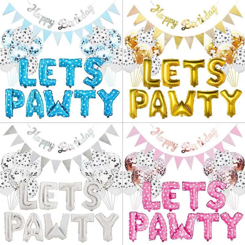 LETS PAWTY! Dog Birthday Decorations Kit - Premium Party Supplies, Shop ...