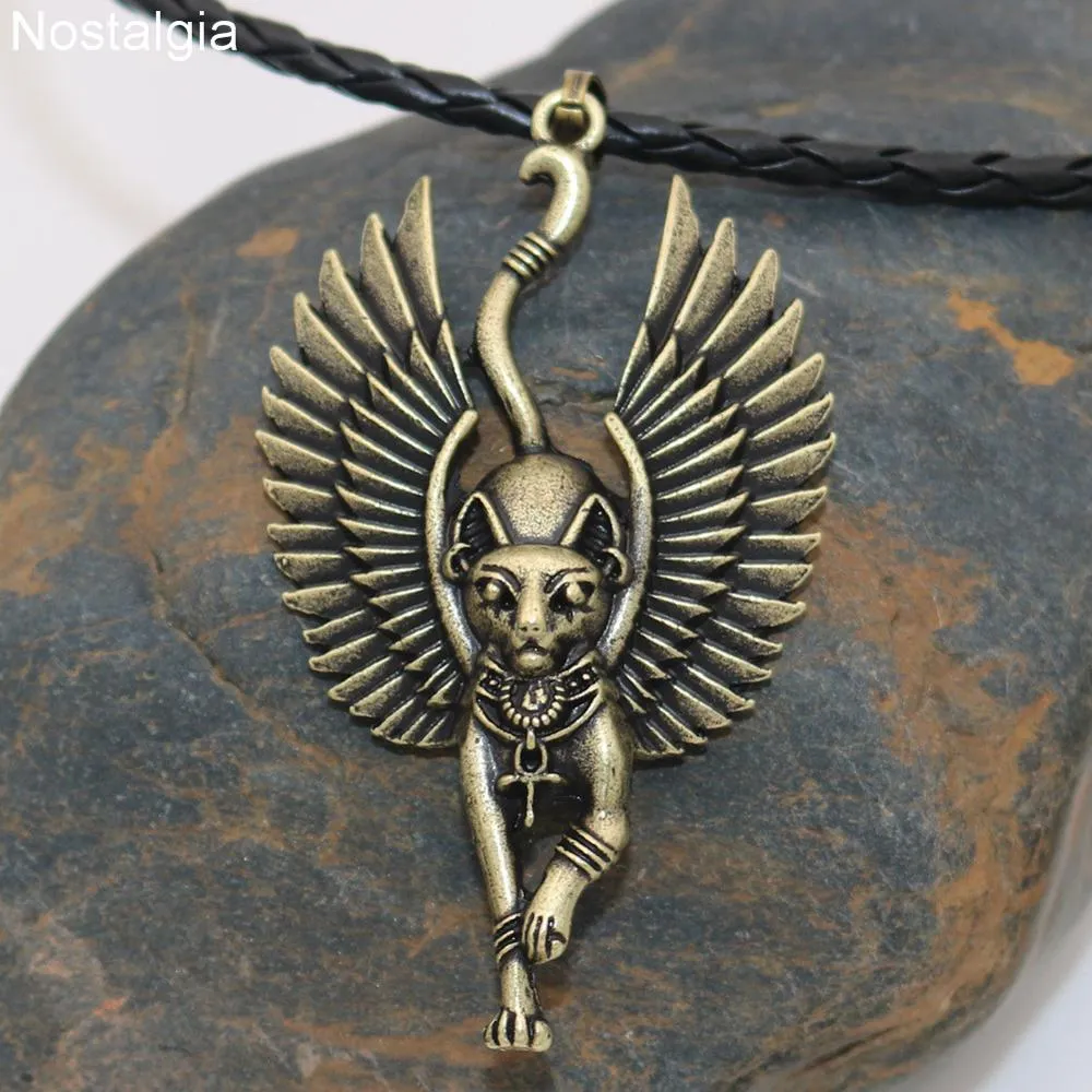 Collana Alata Di Gatto Egiziano Di Bastet Donne Gioielli Wiccan 2024 Da ...