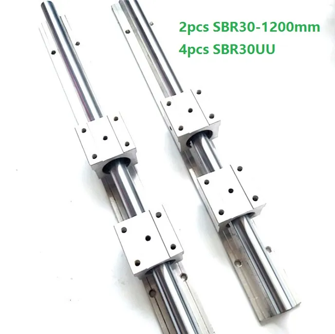 Premium CNC Linear Guide Rail Set - 1200mm SBR30 Rails & Bearing Blocks ...