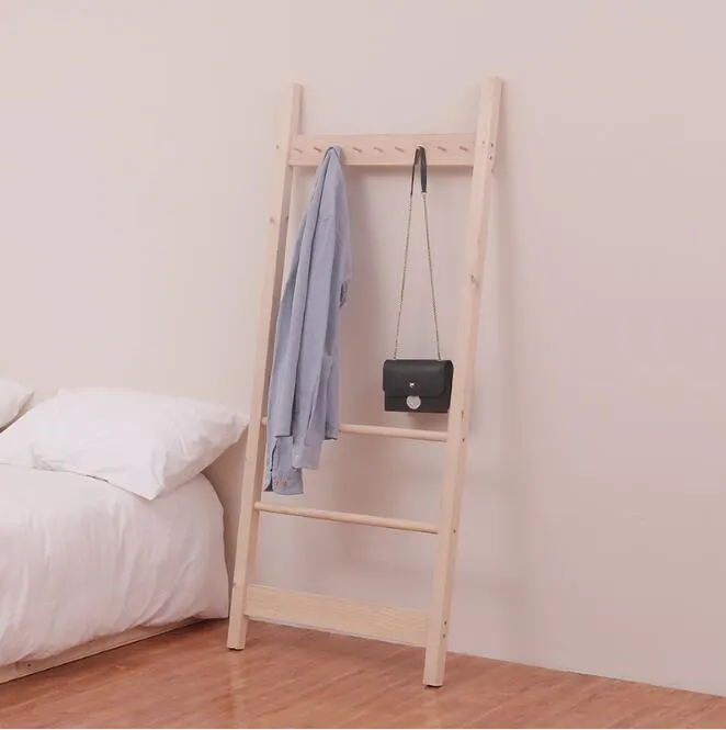 Simple Coat Hanger Solid Wood Multifunctional Floor Rack For Bedroom ...