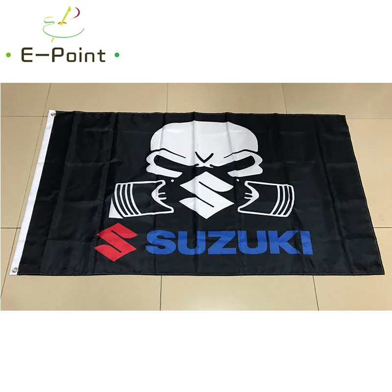 Checkered Race Car Flag Japan Suzuki Racing Banner 3x5ft Polyester Car ...