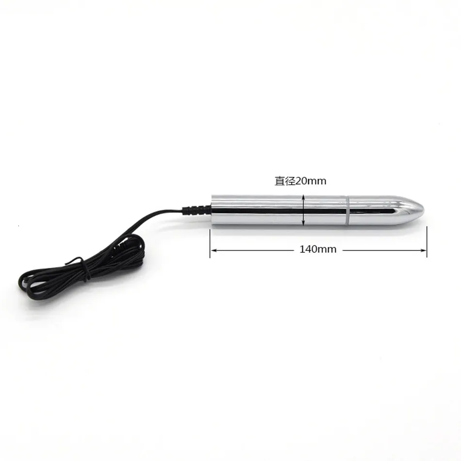 Stainless Steel Anal Electro Plug With Electric Shock Host And Cable