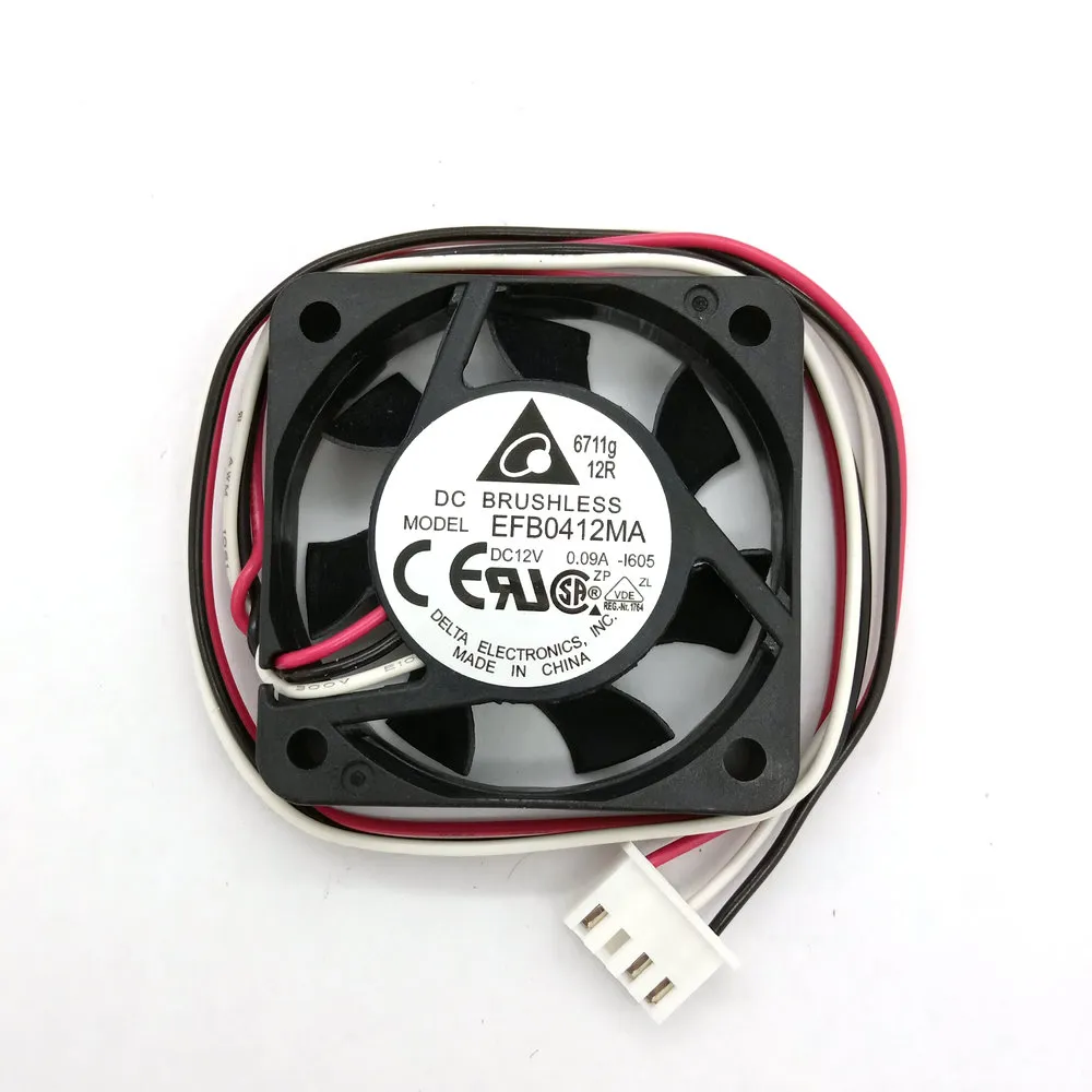 Delta EFB0412MA 12V DC 0.09A 40x40x15MM Computer Cooling Fan with 3 ...
