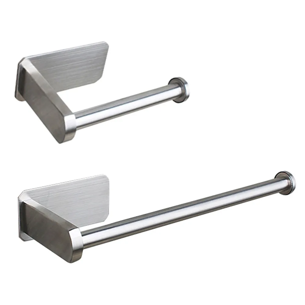 Stainless Steel Brushed Toilet Paper Holder 3m Self Adhesive Paper