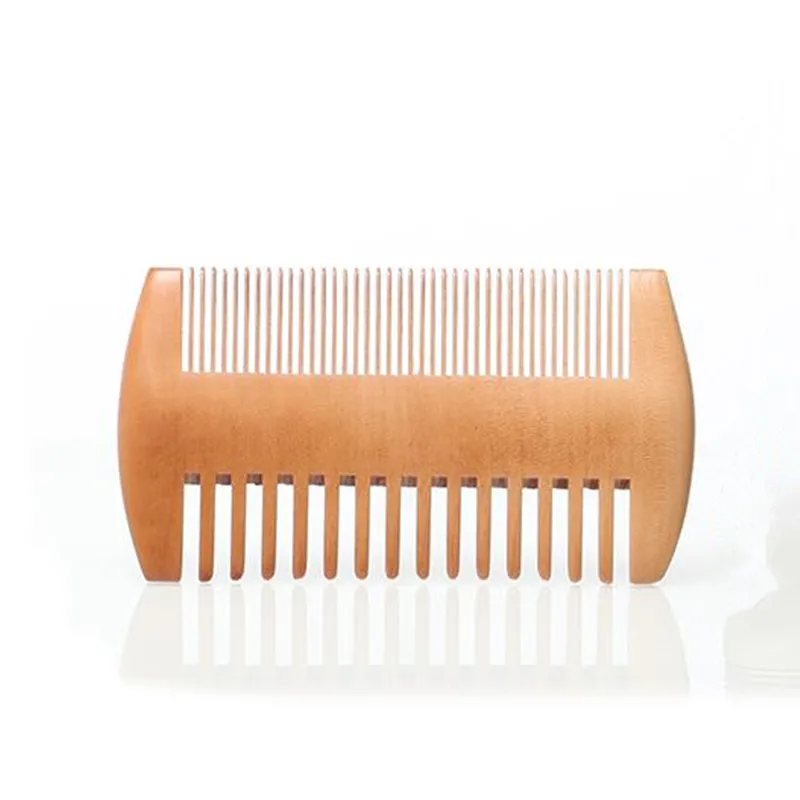Wooden Beard & Hair Comb For Men Dual Sided Fine & Coarse Teeth, Anti ...