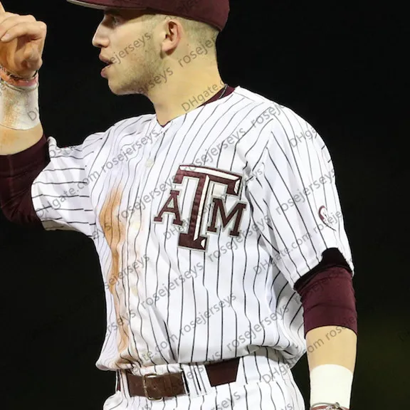 College Baseball Wears Custom 2020 Texas A M Aggies Baseball # 35 Asa ...