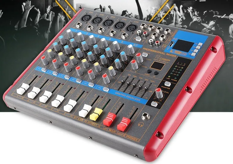 Versatile 7 Channel Live Studio Audio Mixer With USB, 5 Band Equalizer ...