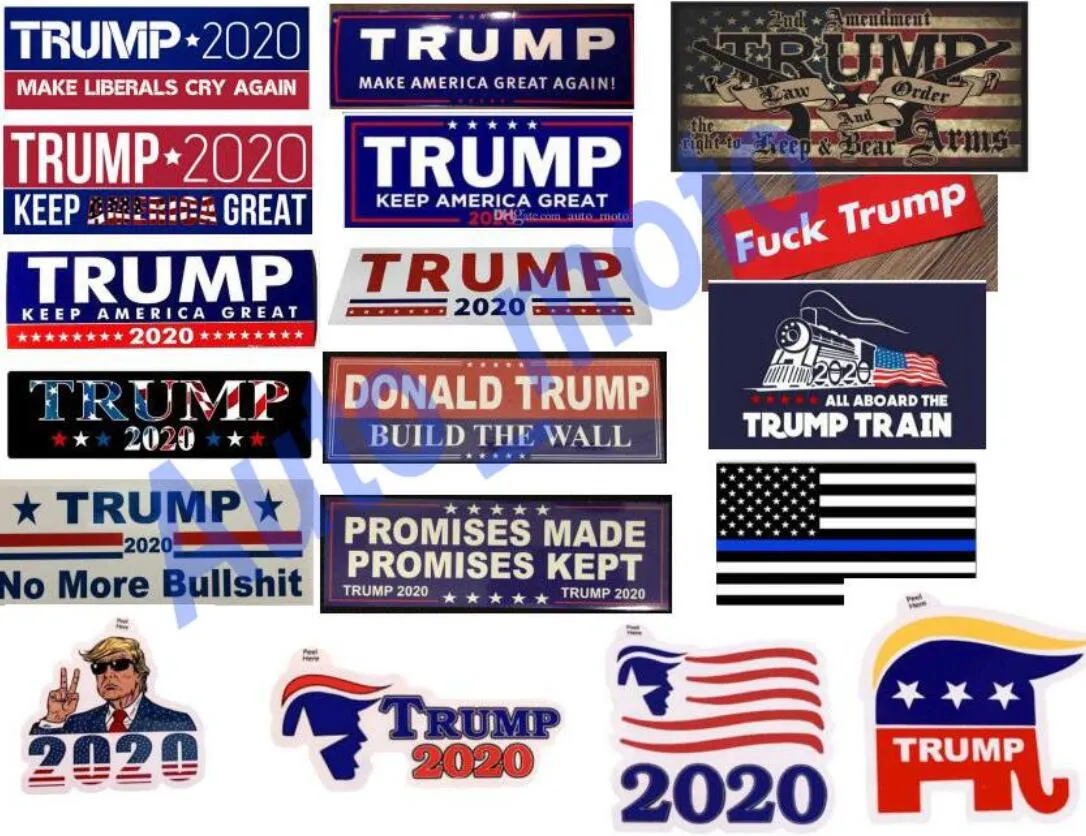 18 Type New Styles Donald Trump 2020 Car Bumper Stickers Locomotive ...
