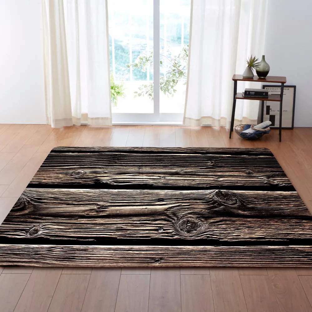 3D Wood Grain Area Rugs Big Parlor Bedroom Carpets Creative Home ...