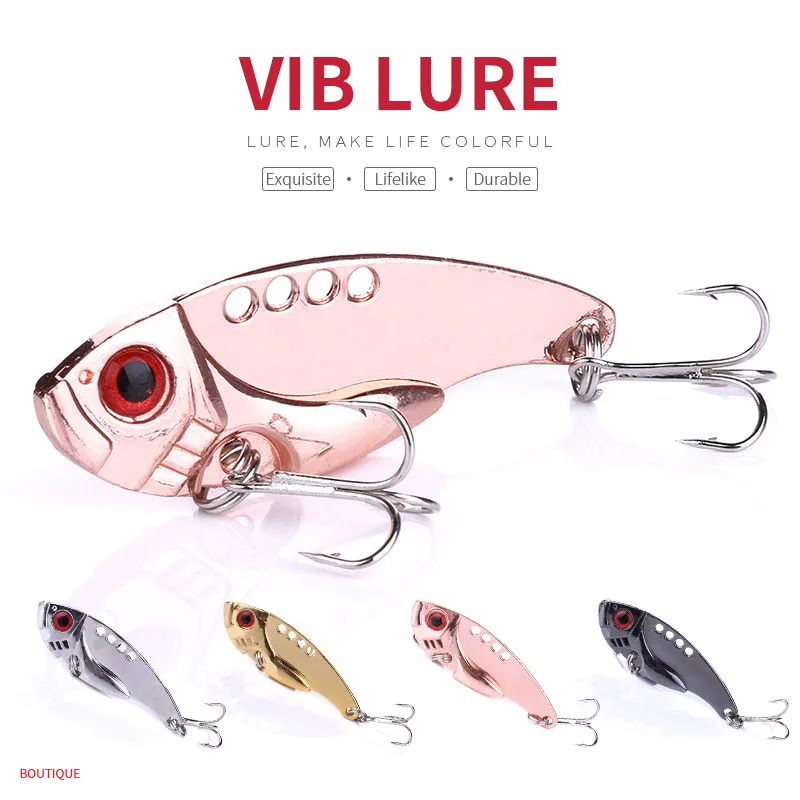 VIB Fishing Lures, 5.5CM 11G 8#hooks Metal Spoon Bait Vibrator Tackle VIB009 From Windlg, $10.59 ...