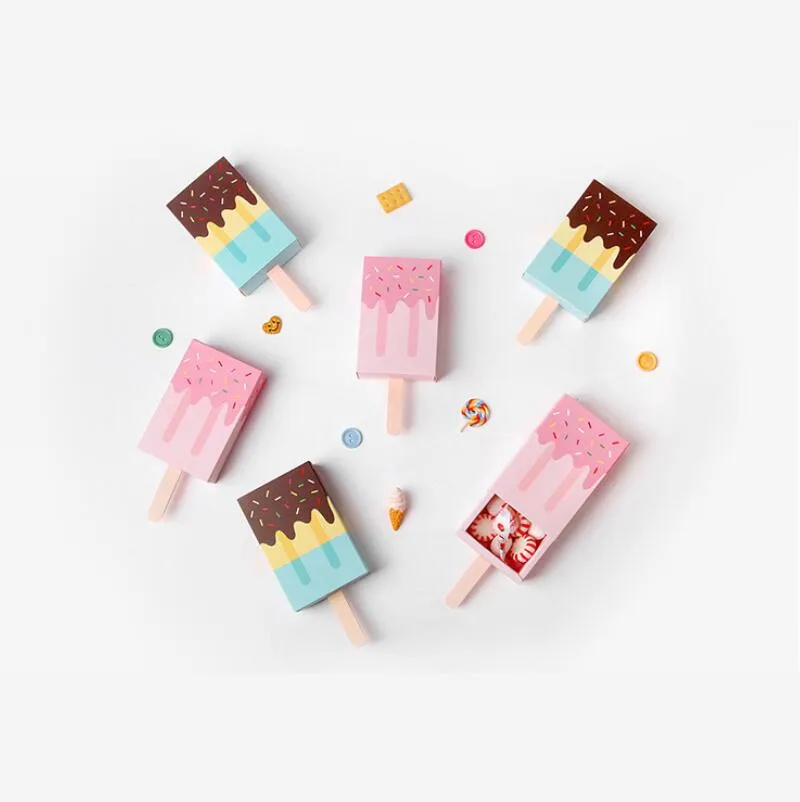 Ice Cream Shape Gift Boxes Cute Cartoon Drawer Boxes For Baby Shower ...