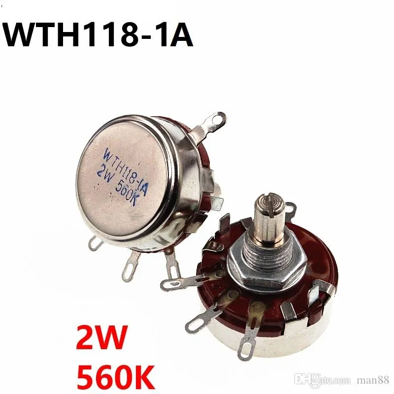 Wholesale WTH118 2W 560K Single Turn Carbon Film Potentiometer Electric ...