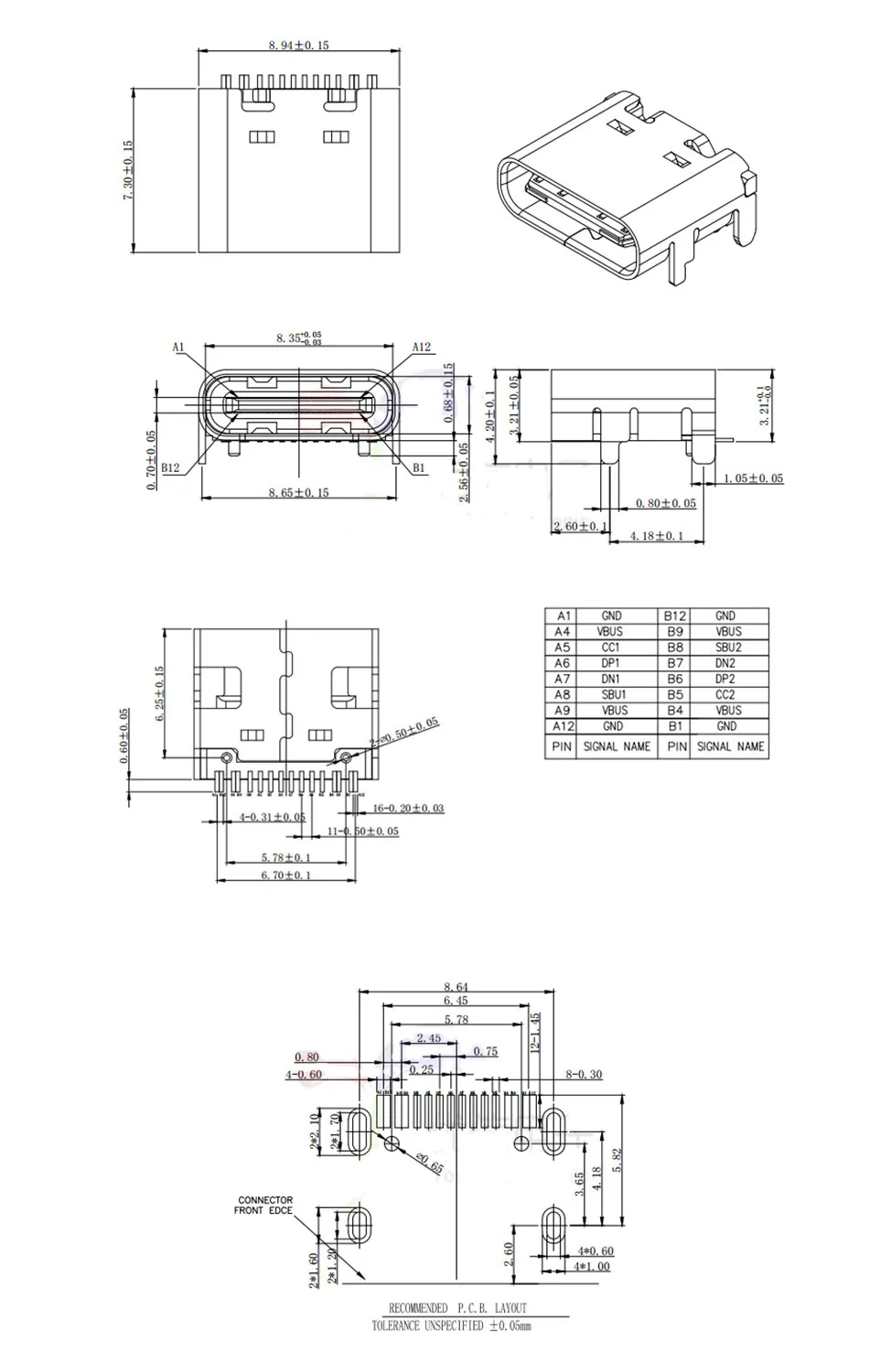 Usb C Male Connector Type C 16 Pin SMT... From Bookgoods, $264.89 ...