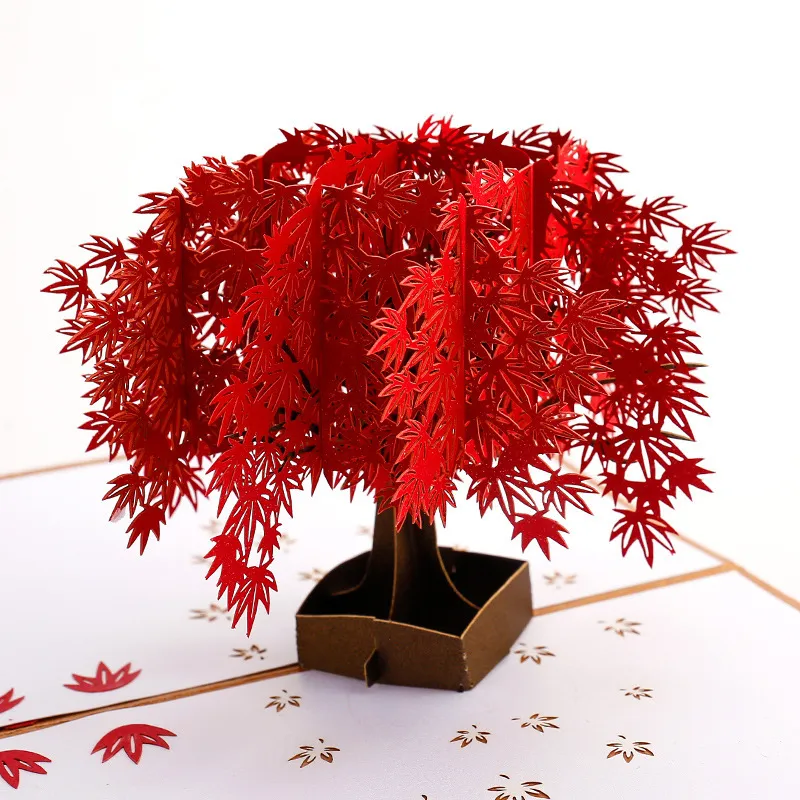 DHgate.com:Red Maple Pop Up Greeting Card 3D - Handmade Birthday ...